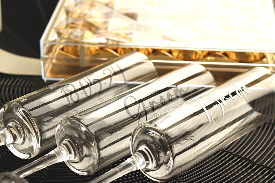 Glass Vinyl Sticker Flute Decals Wedding Favour - Etsy