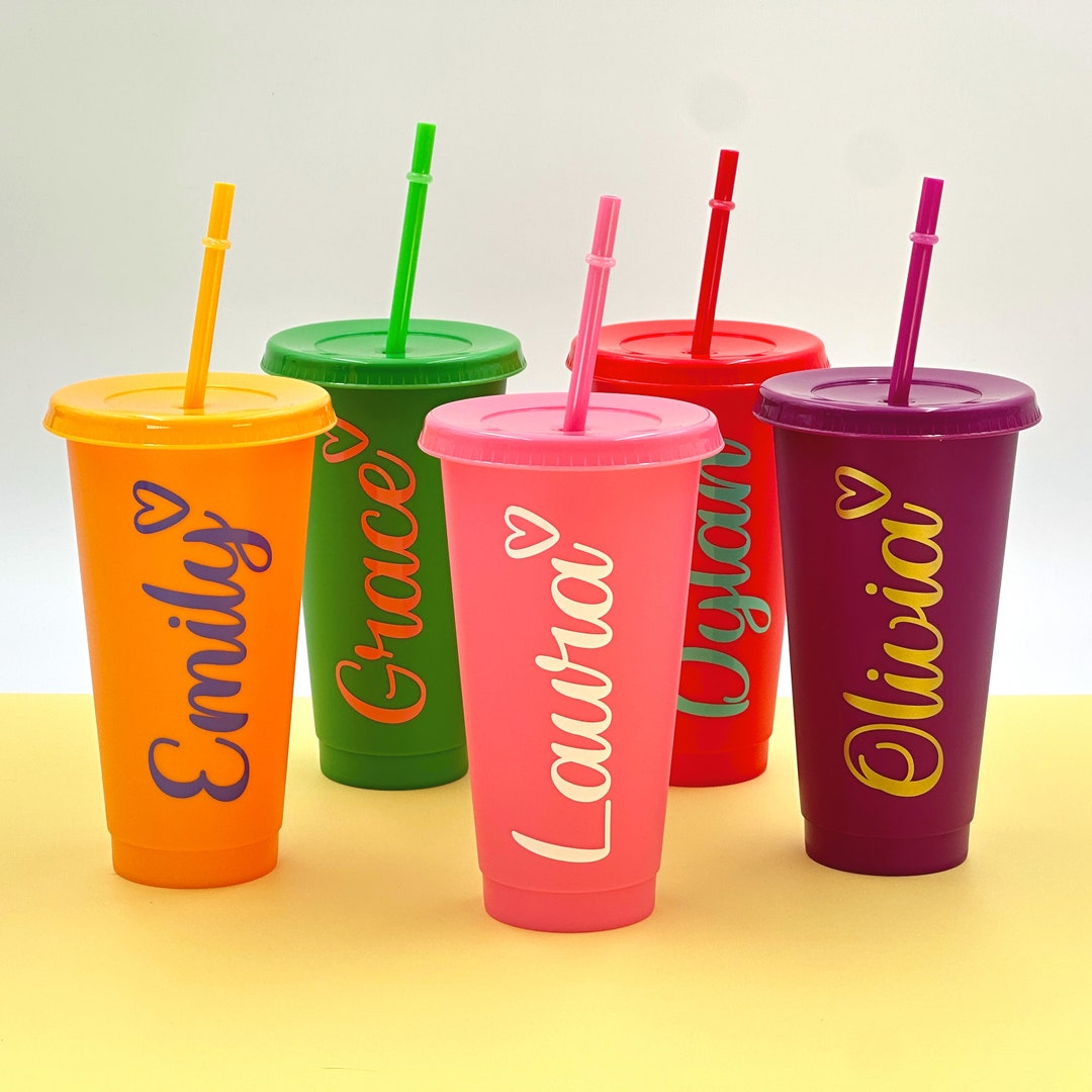Personalised Cold Cup With Straw: Party Favors, Named Cups (710ml/24oz ...