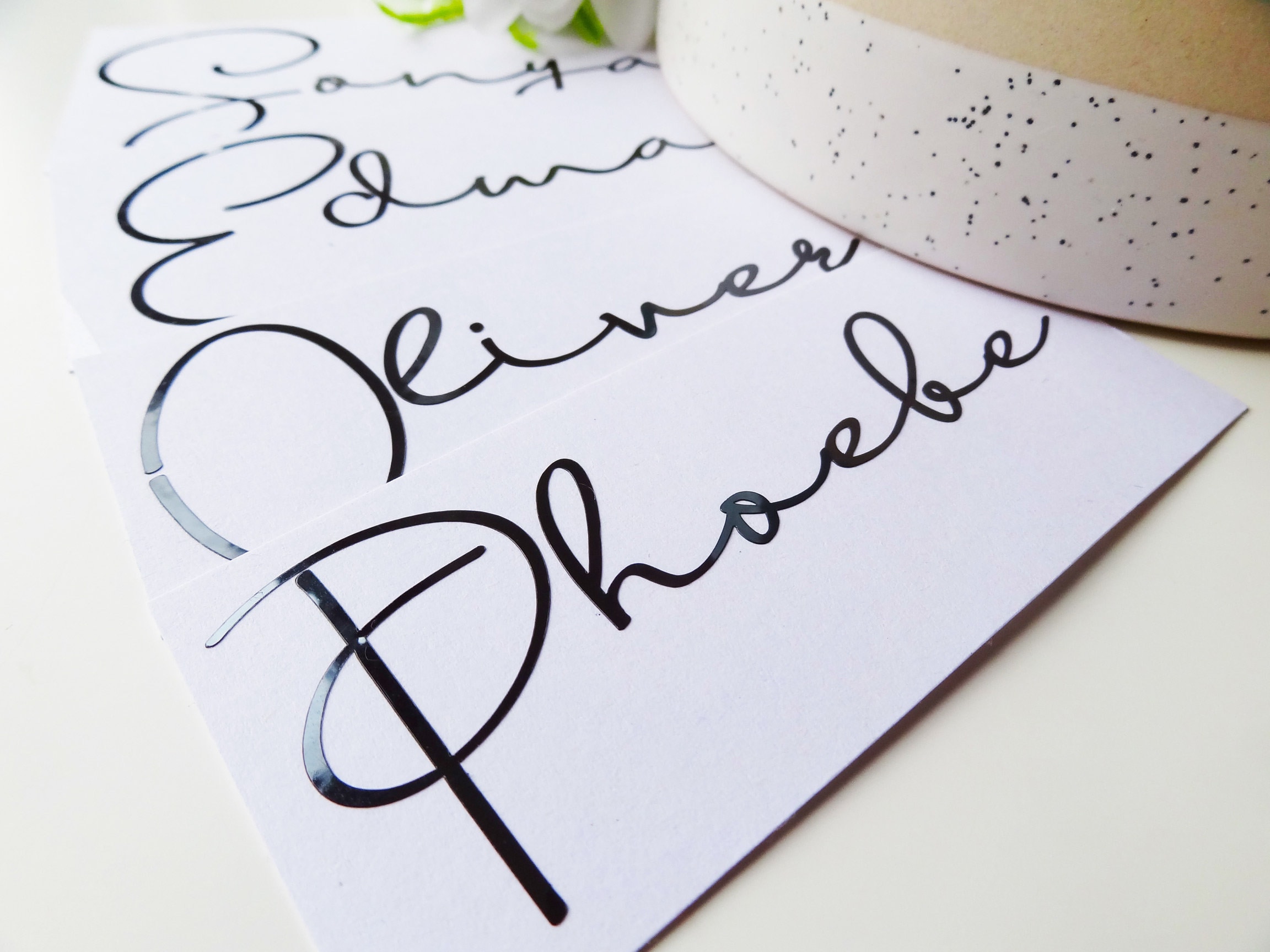 Calligraphy Font Stickers Name Vinyl Decal Wedding Favor - Etsy UK