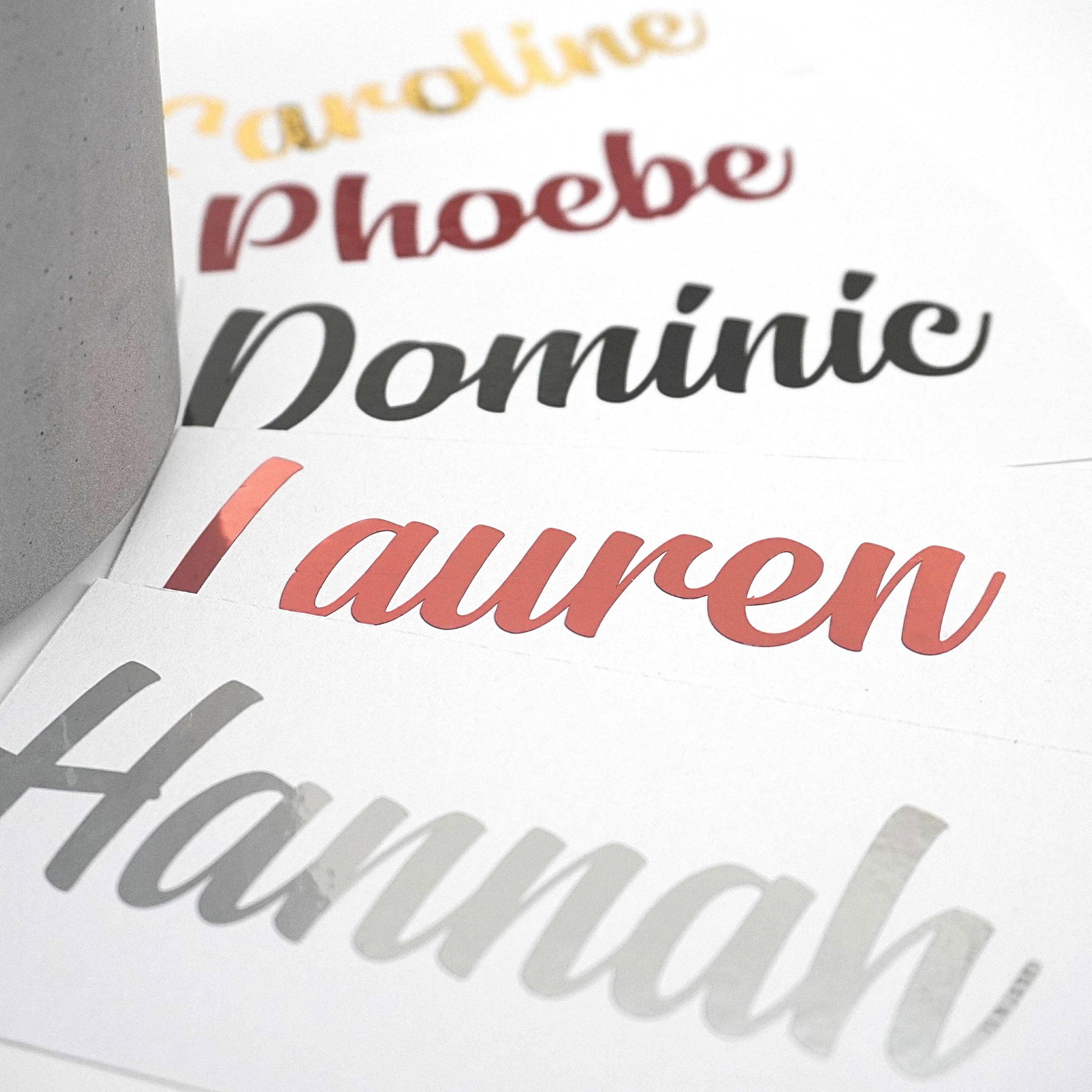 Custom Vinyl Name Stickers Calligraphy Decals Champagne | Etsy