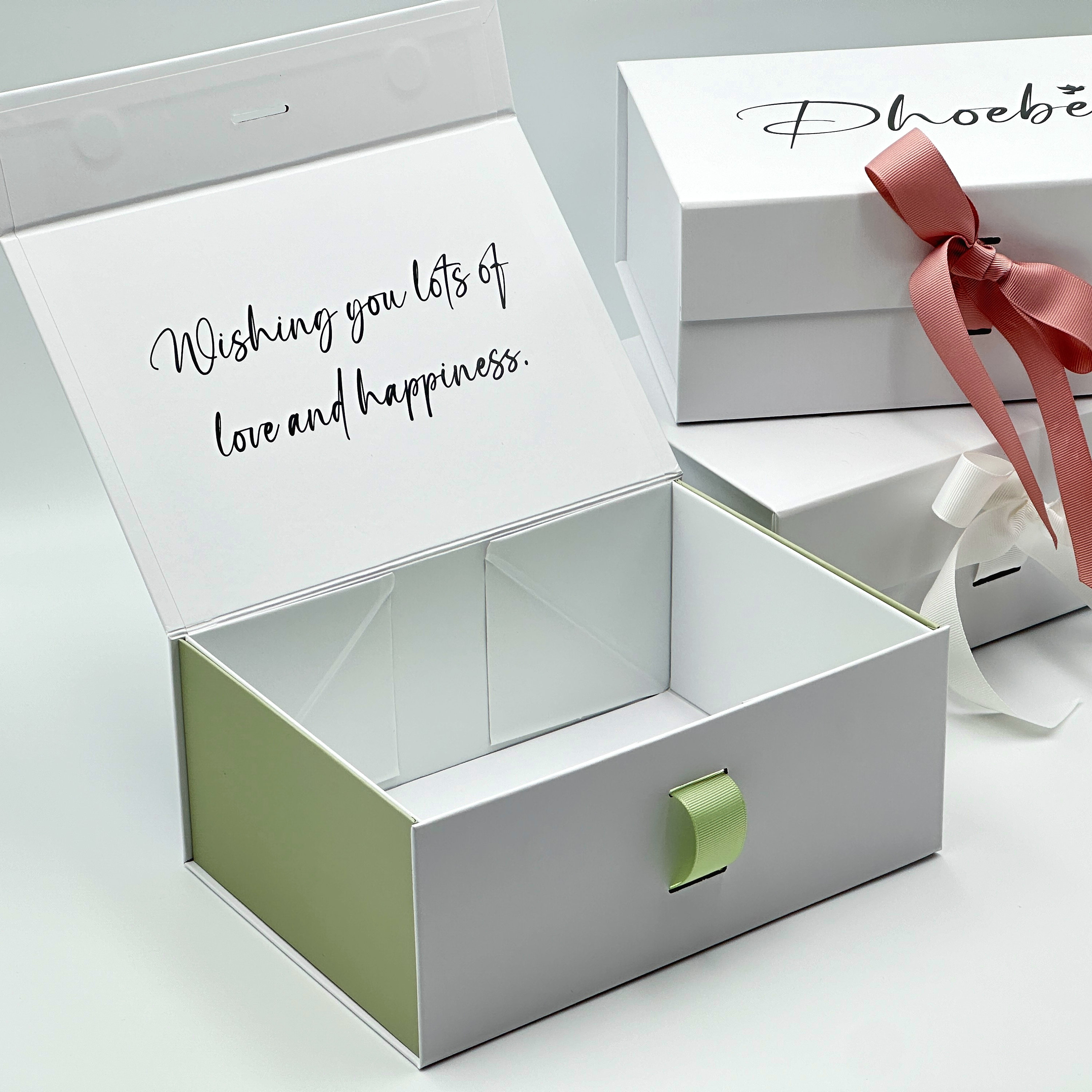 Personalised Magnetic Gift Box With Ribbon: Custom Keepsake Packaging ...