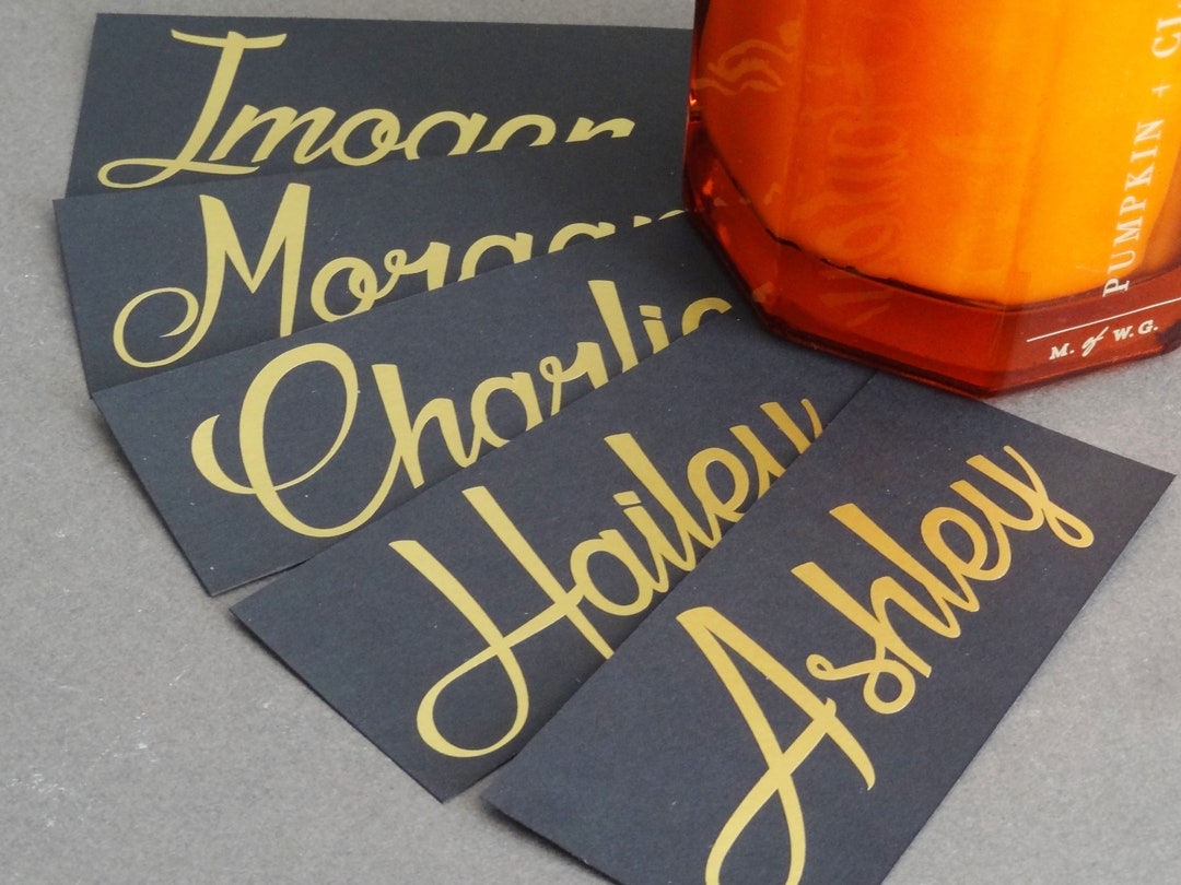 Custom Calligraphy Name Vinyl Stickers – Wedding, Party Decals - Etsy