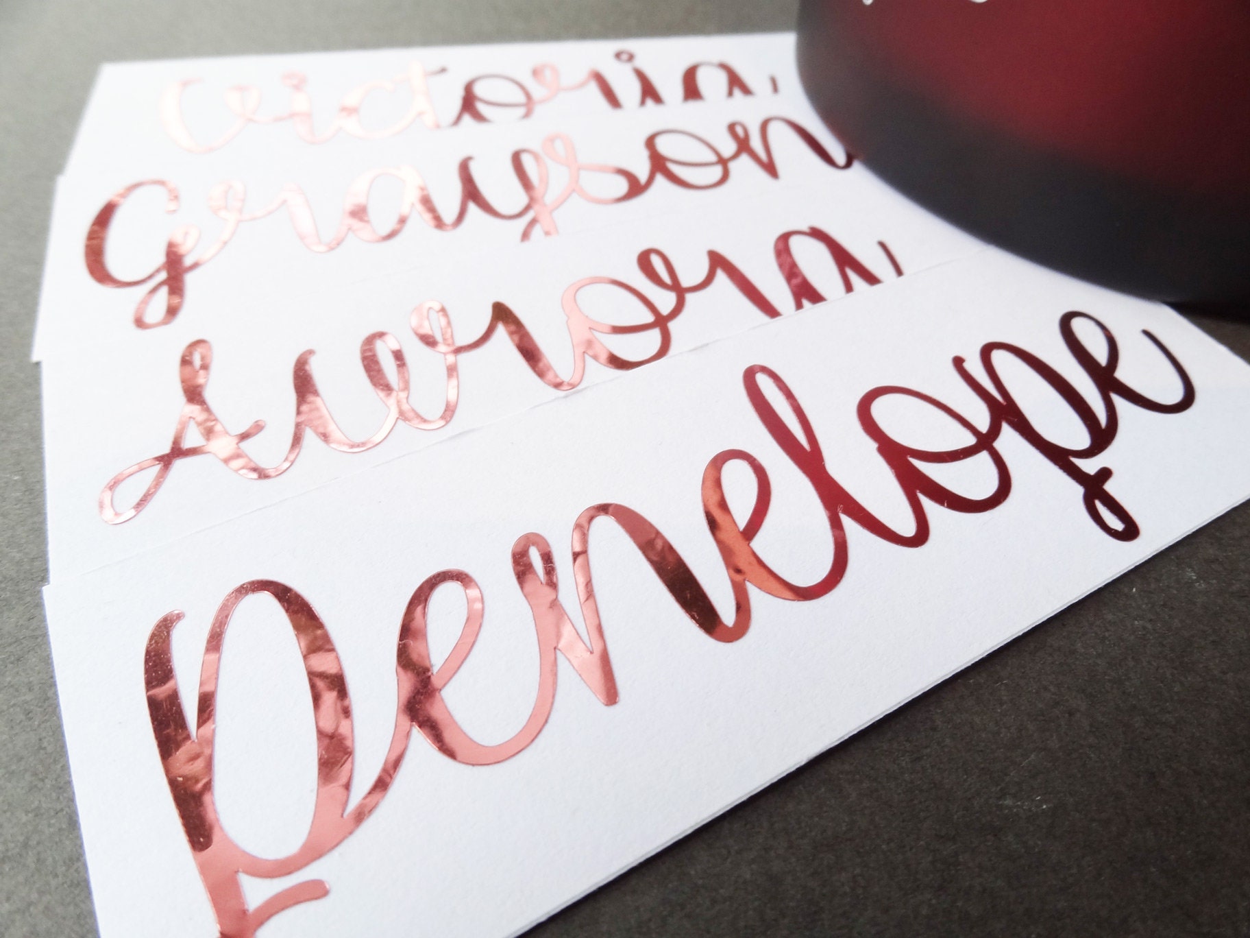 Hand Lettering Vinyl Stickers Name Tags Wedding Decor - Etsy UK