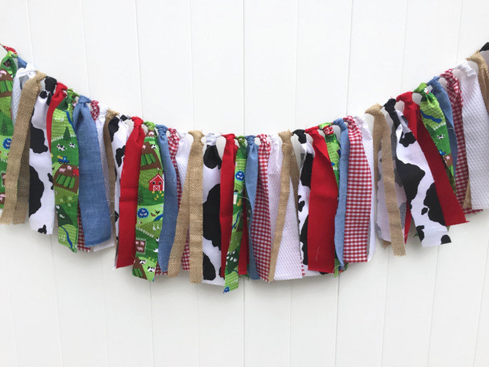 Barnyard Fabric Banner, Farm Fabric Birthday Garland, Rodeo Party ...