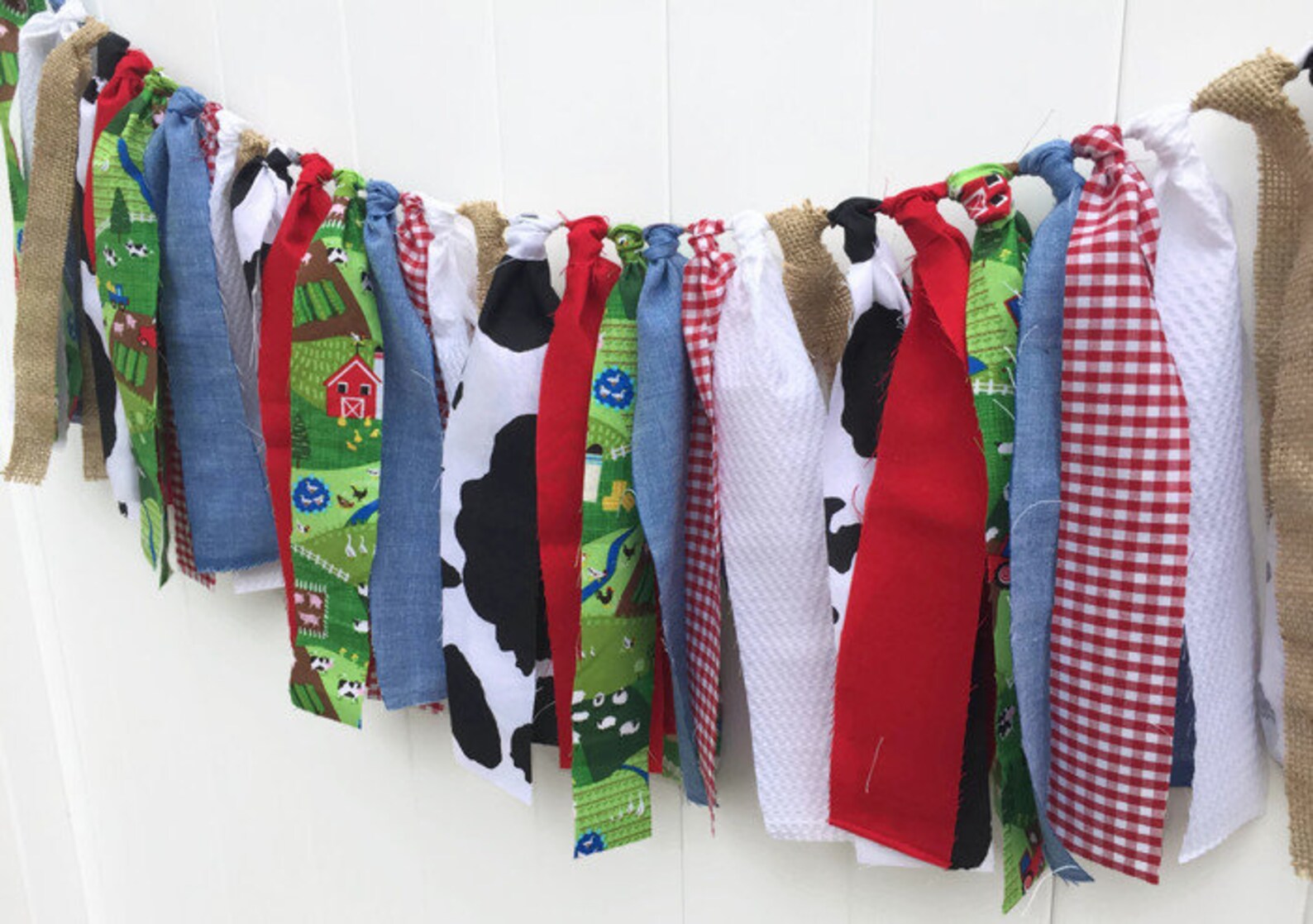 Barnyard Fabric Banner, Farm Fabric Birthday Garland, Rodeo Party ...