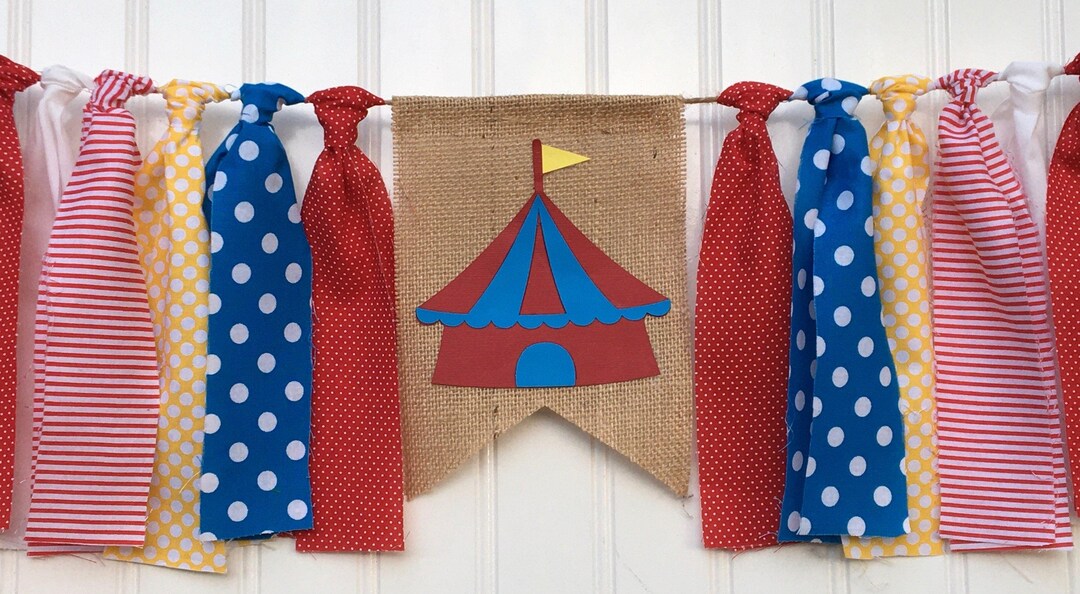 Circus Birthday Party, Big Top Party, Circus Highchair Banner,circus ...