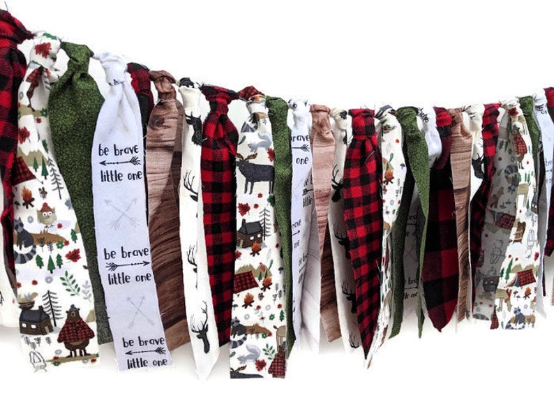 Buffalo Plaid Woodland Animals Garland Woodland Banner - Etsy