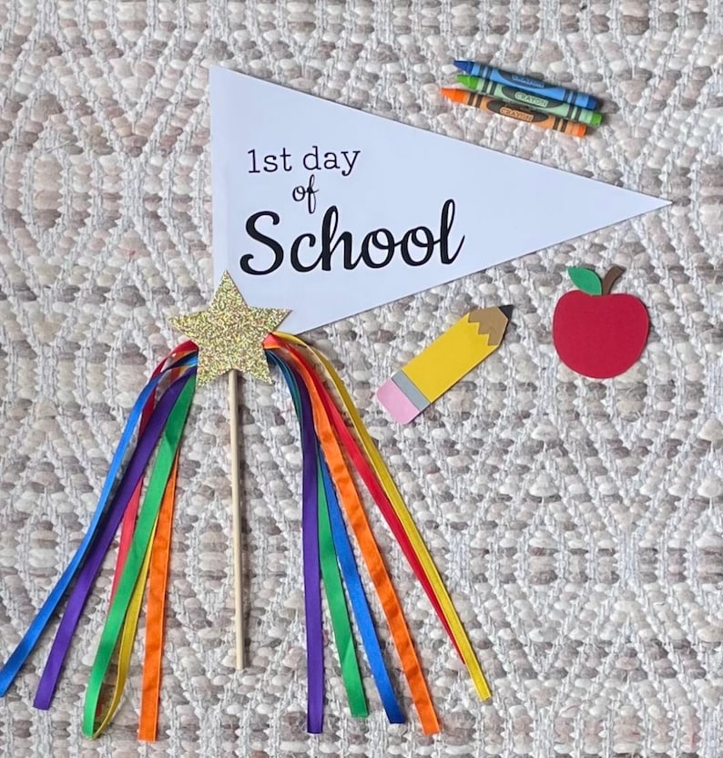 1st Day of School Pennant, First Day of School Flag, 2024 Back to ...