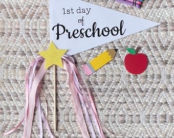 1st Day of School Pennant, First Day of School Flag, 2024 Back to ...