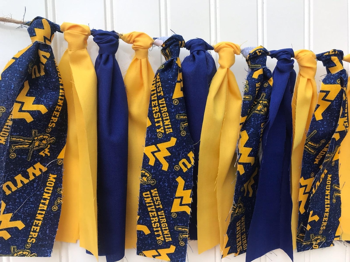 WVU Tailgate Banner West Virginia University WVU Mantle - Etsy