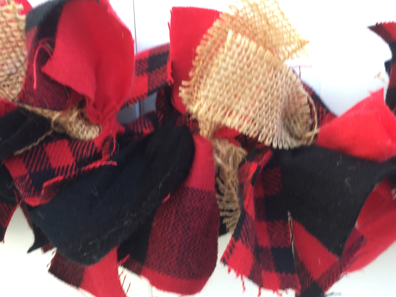 Buffalo Plaid Garland Black Red and Burlap Farmhouse Banner - Etsy