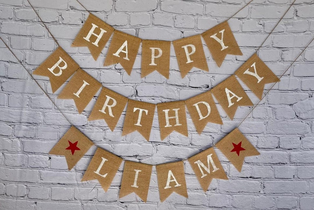 Custom Name Birthday Banner, Personalized Banner, Happy Birthday ...