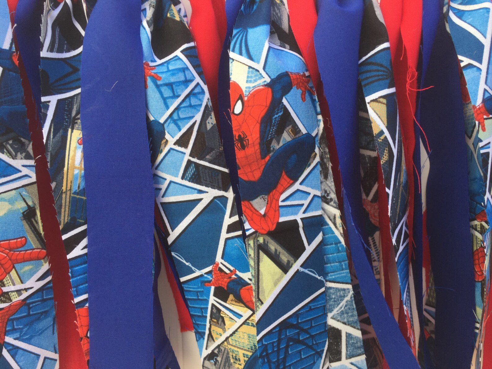 Spider Man Fabric Banner, Spider Man Garland, Scrappy Banner, Spider ...