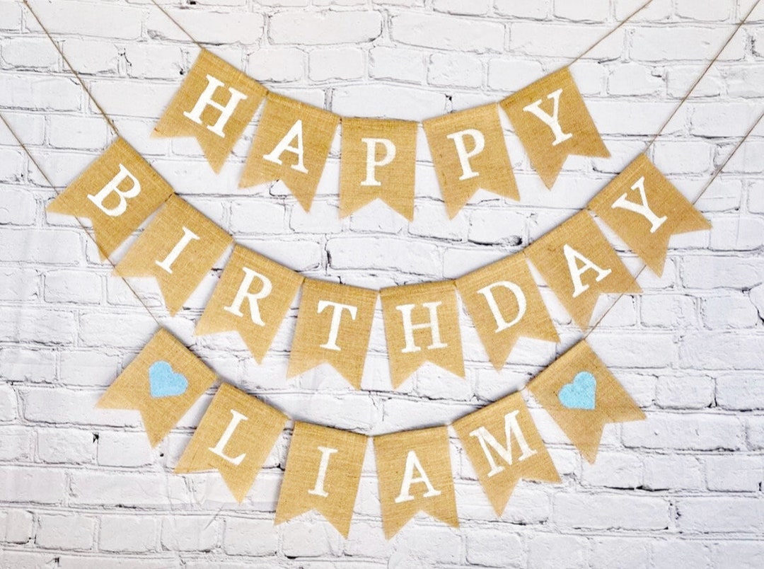 Custom Name Birthday Banner, Personalized Banner, Happy Birthday ...