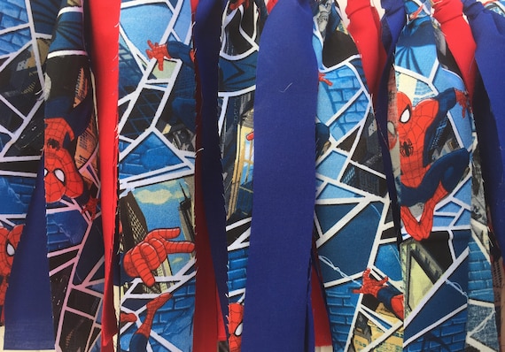 Spider Man Fabric Banner Spider Man Garland Scrappy Banner | Etsy