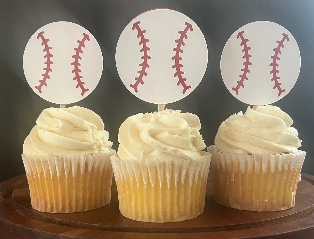 Baseball Cupcake Toppers, Baseball Birthday Cupcake Toppers, 1st ...