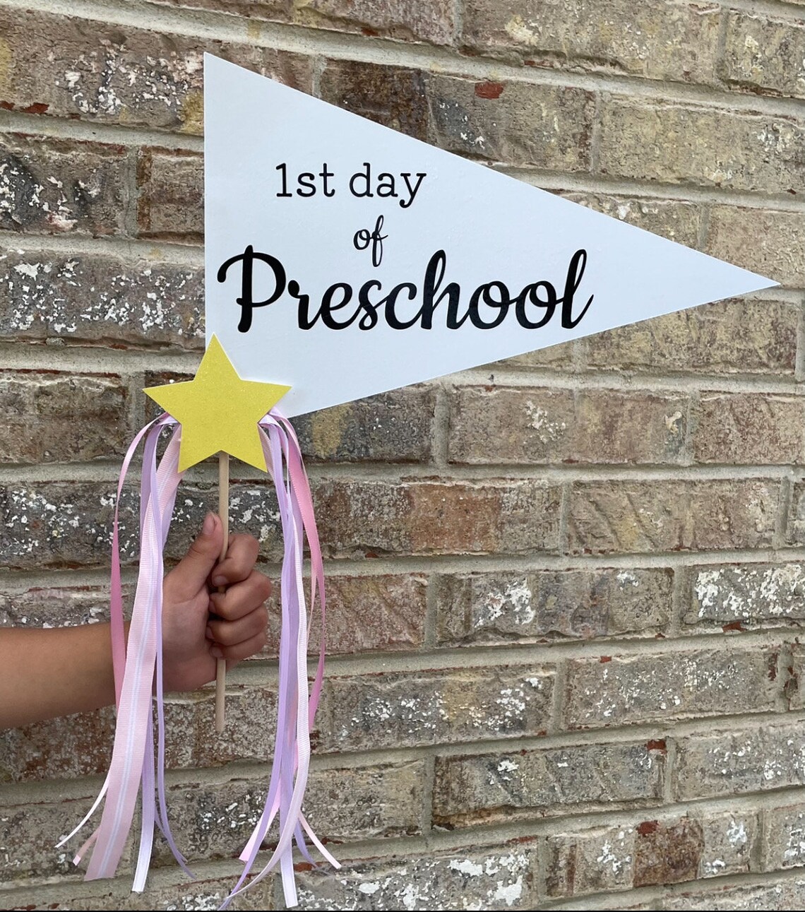 1st Day of Preschool Pennant, First Day of Preschool Flag, 2024 Back to ...
