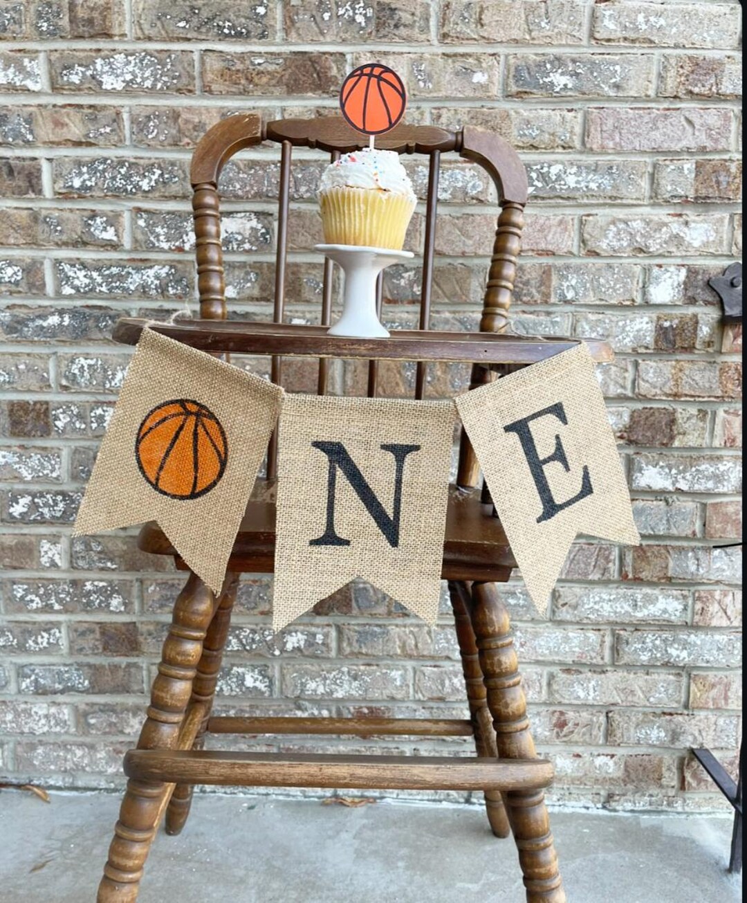 ONE Basketball Banner, First Birthday Basketball Banner, One Bunting ...