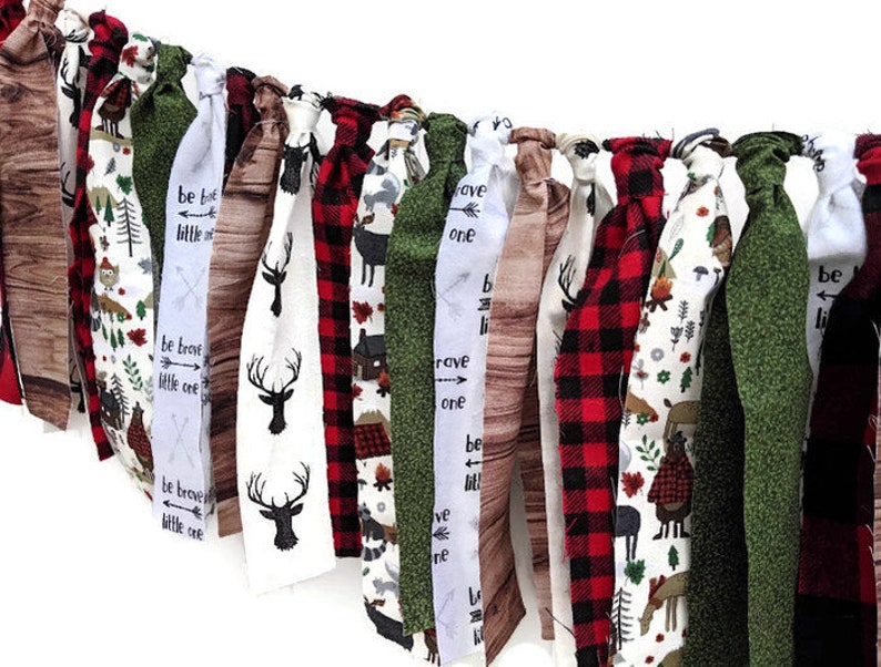Buffalo Plaid Woodland Animals Garland Woodland Banner - Etsy