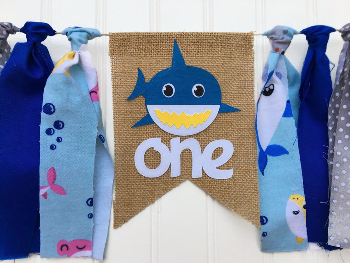 Little Shark Banner, Little Shark Decoration, Little Shark Highchair ...