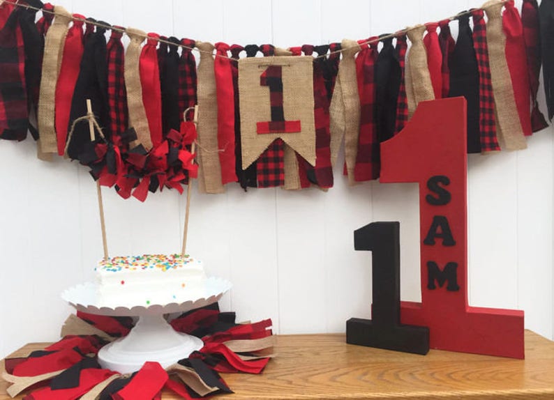 Buffalo Plaid Banner Black and Red Christmas Garland - Etsy