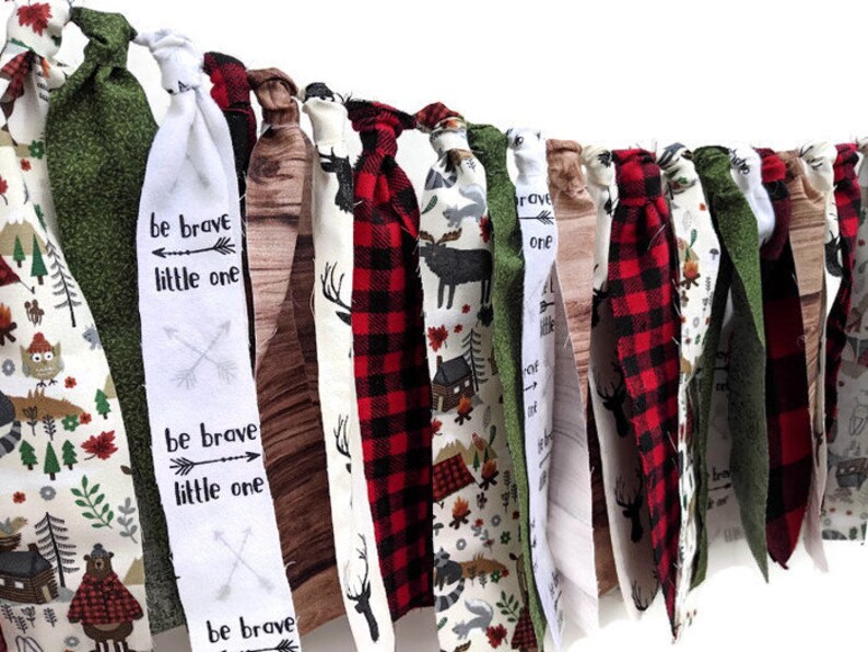 Buffalo Plaid Woodland Animals Garland Woodland Banner - Etsy