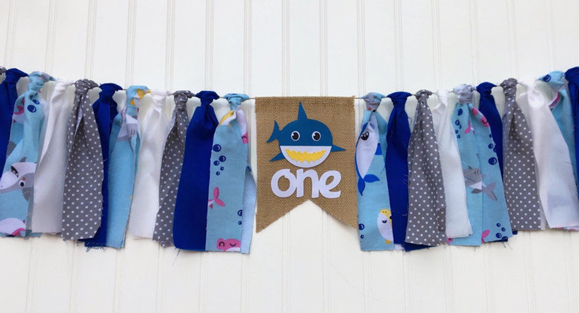 Little Shark Banner, Little Shark Decoration, Little Shark Highchair ...