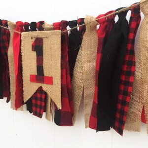 Buffalo Plaid Banner, Black and Red, Christmas Garland, Scrappy Banner ...