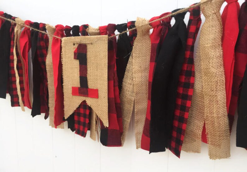 Buffalo Plaid Banner Black and Red Christmas Garland - Etsy