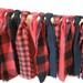 Buffalo Plaid Banner, Black and Red, Scrappy Banner, Woodland Banner ...