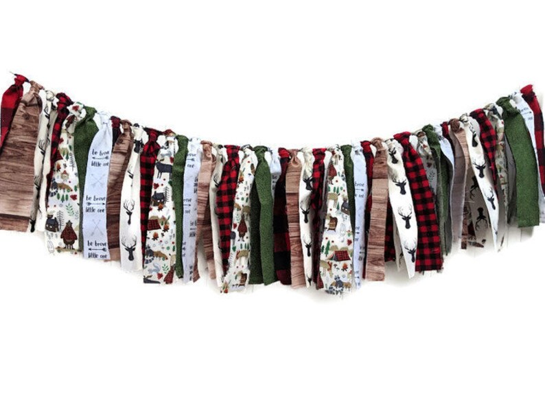 Buffalo Plaid Woodland Animals Garland Woodland Banner - Etsy
