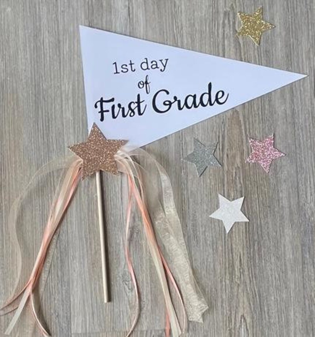 1st Day of First Grade Pennant, First Day of 1st Grade Flag, 2024 Back ...