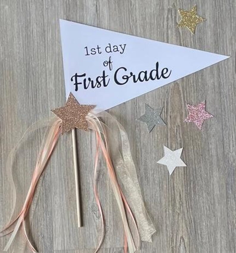 1st Day of First Grade Pennant, First Day of 1st Grade Flag, 2024 Back ...