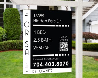 For Sale by Owner Yard Sign Personalized 24" X 18" - Visible Text ...