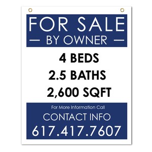 Real Estate Sign For Sale By Owner | Etsy