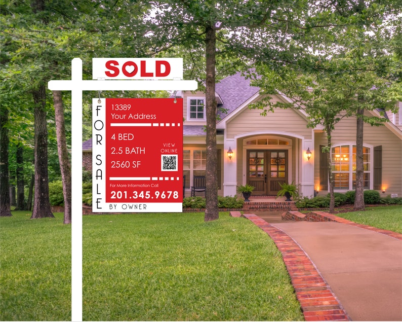 Real Estate Sign Rider - SOLD - Cute and Unique Sign Topper - Etsy