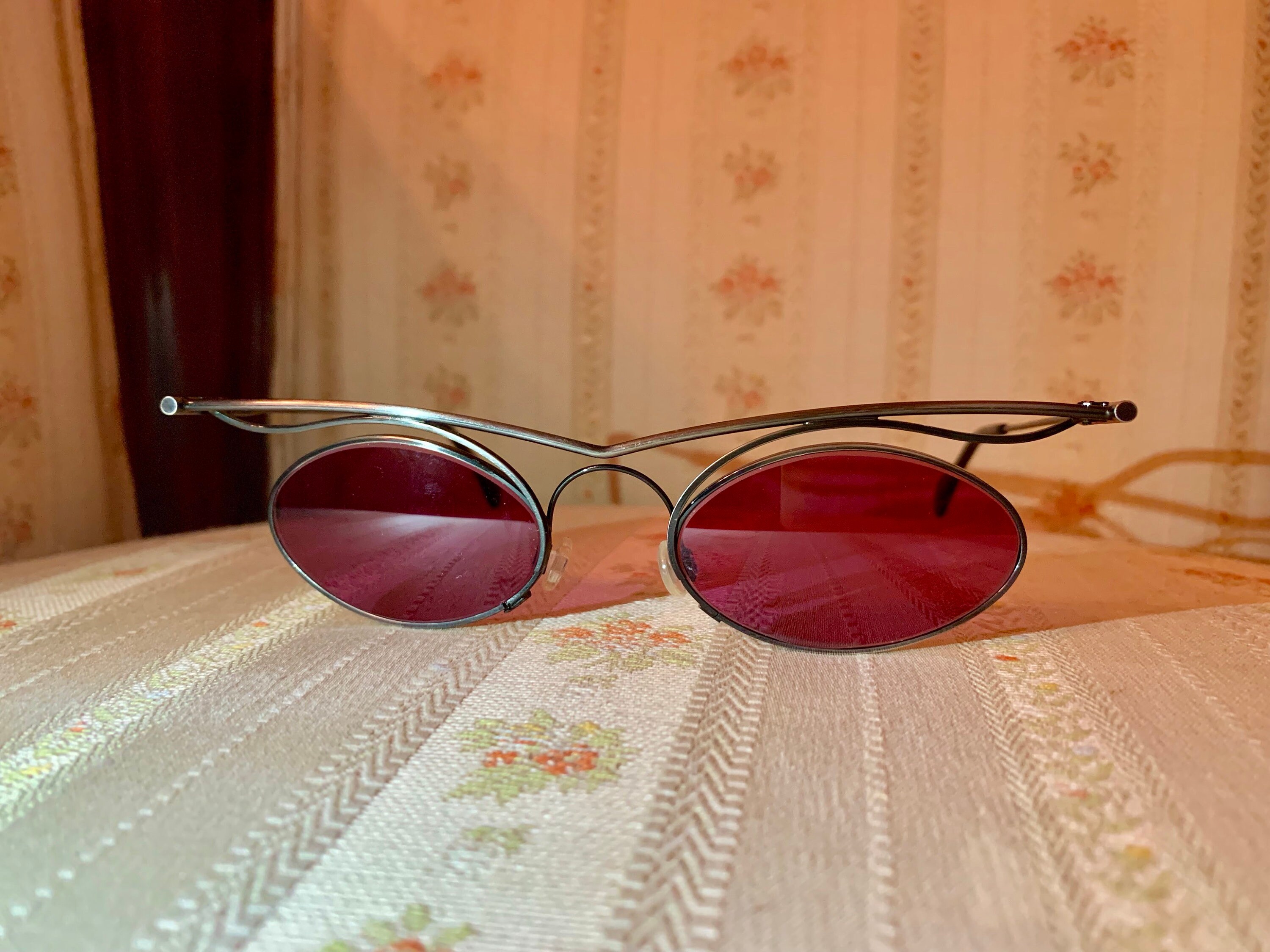 Vintage 80s Nos Mcs Zyklop Rose Colored Sunglasses