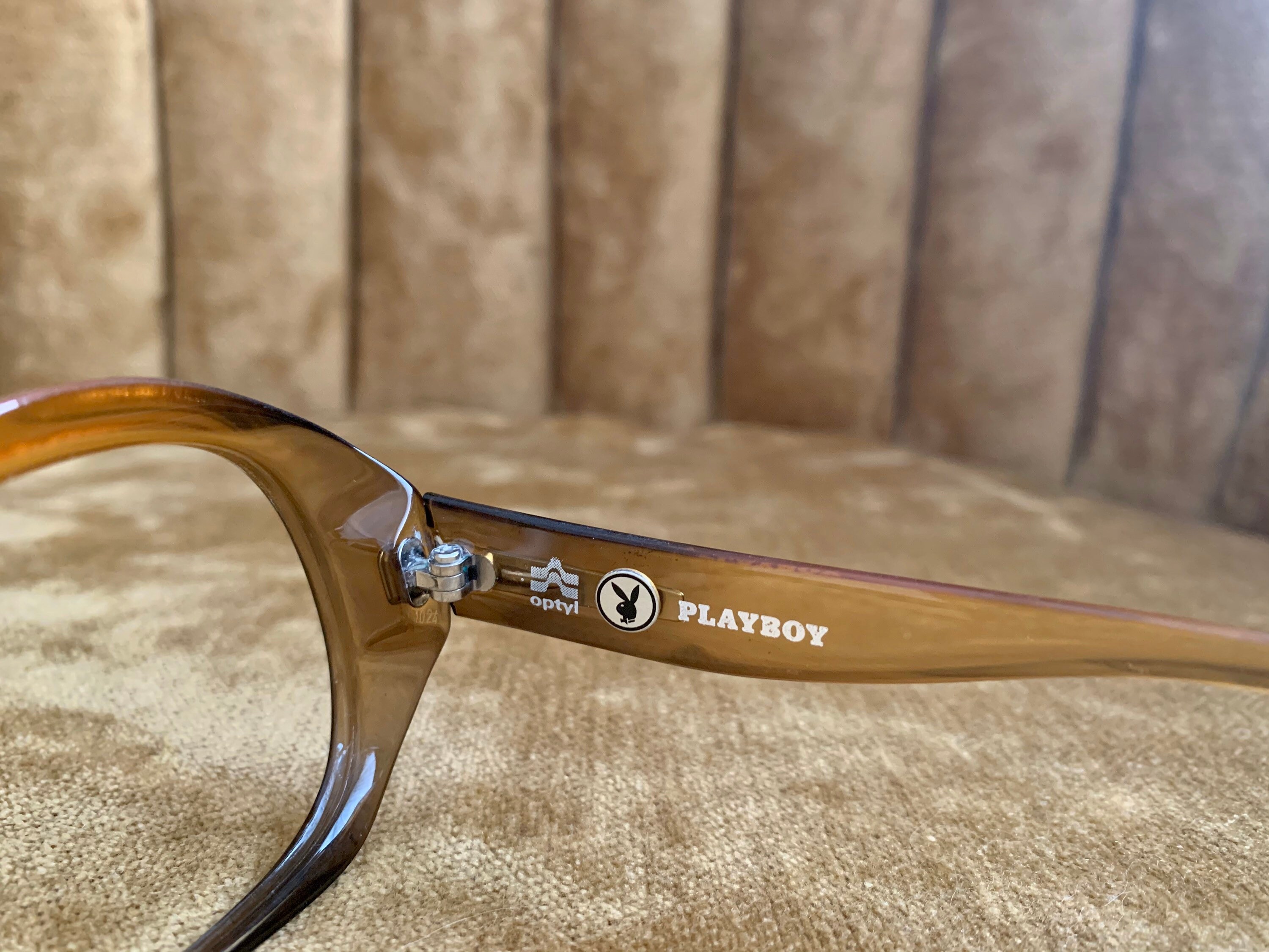 Vintage 70’s Playboy Optyl Oval Dark Amber Glasses Frames