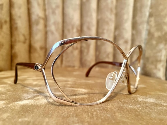 Vintage 80’s Christian Dior 2056 Gold Butterfly Glass… - Gem