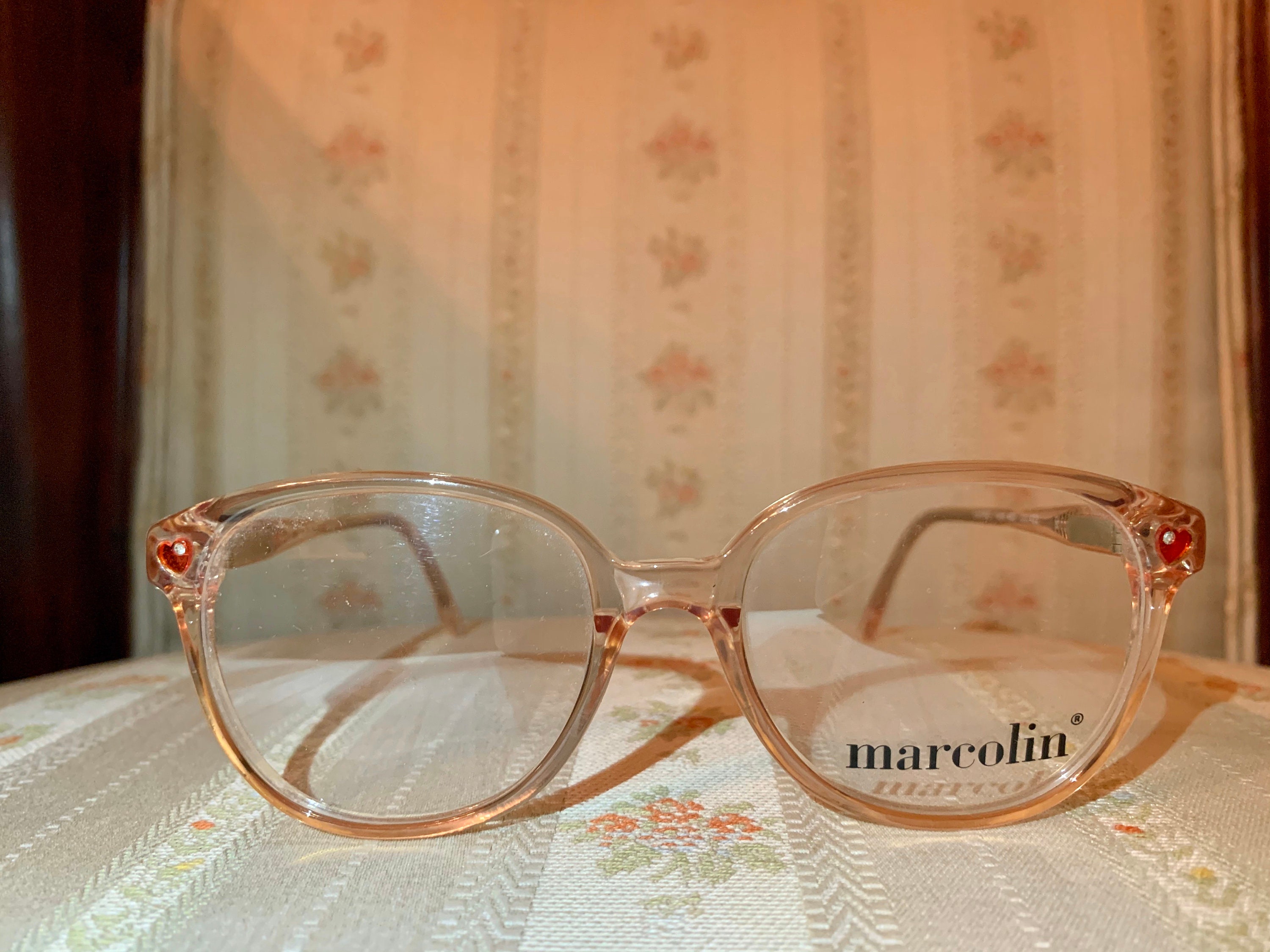 Vintage 80’s NOS Marcolin Red Heart Rhinestone Children’s Frame/Glasses