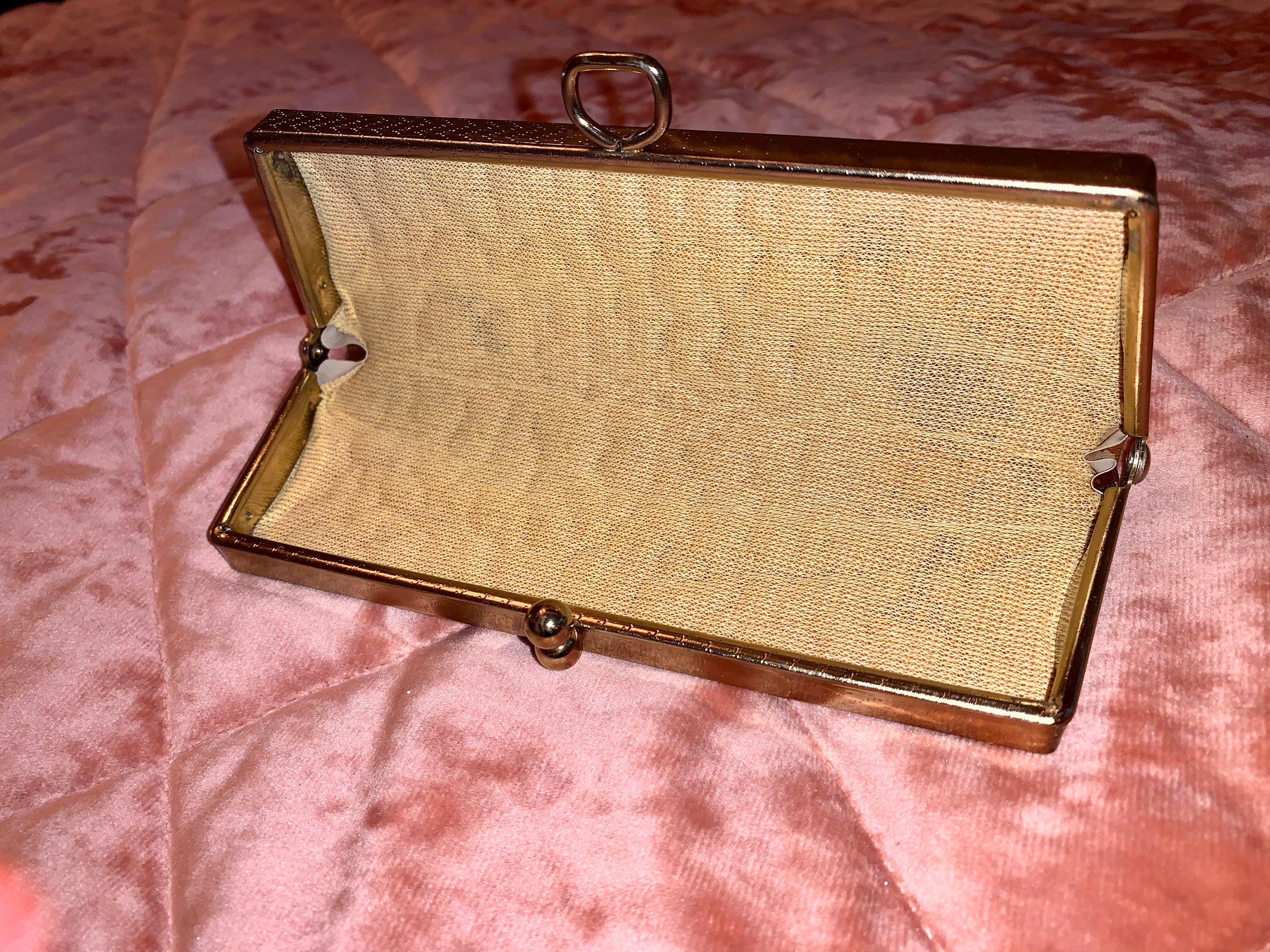 Vintage 60’s Floral and Brass Eyewear Glasses Case