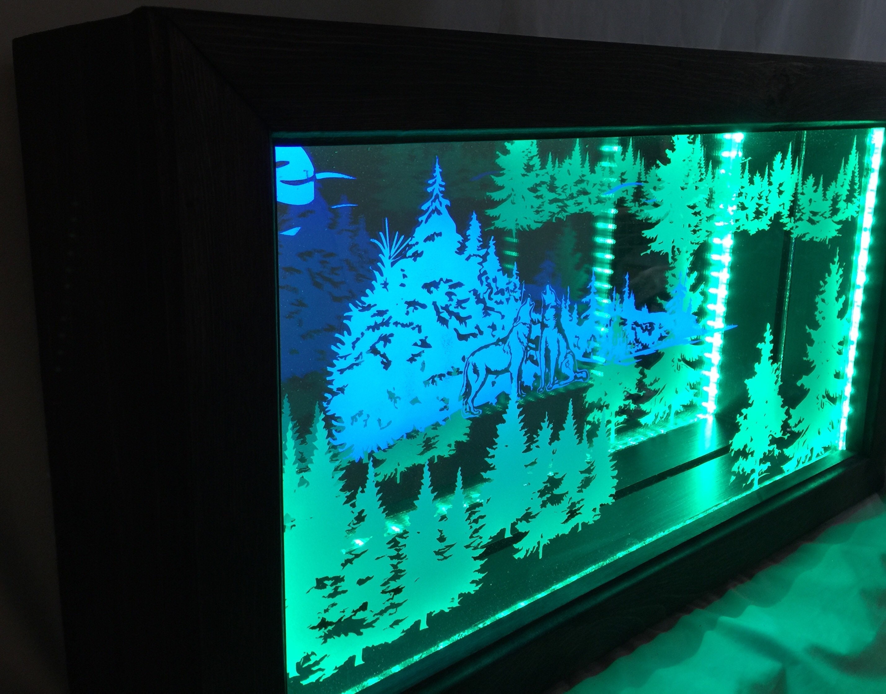 2D Color Changing Remote Controlled LED Lit Mirror and Glass - Etsy