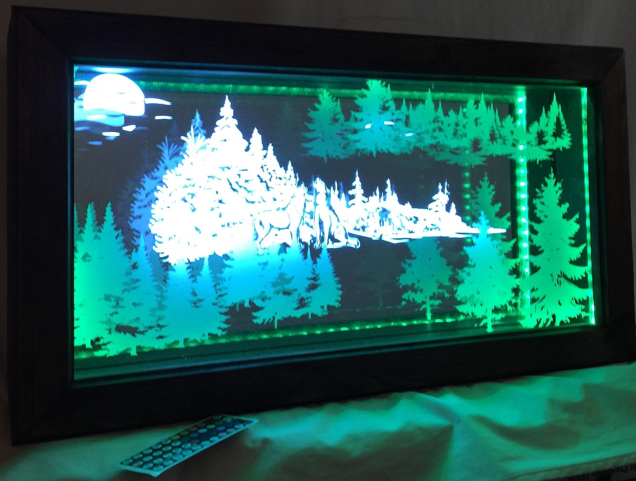 2D Color Changing Remote Controlled LED Lit Mirror and Glass - Etsy