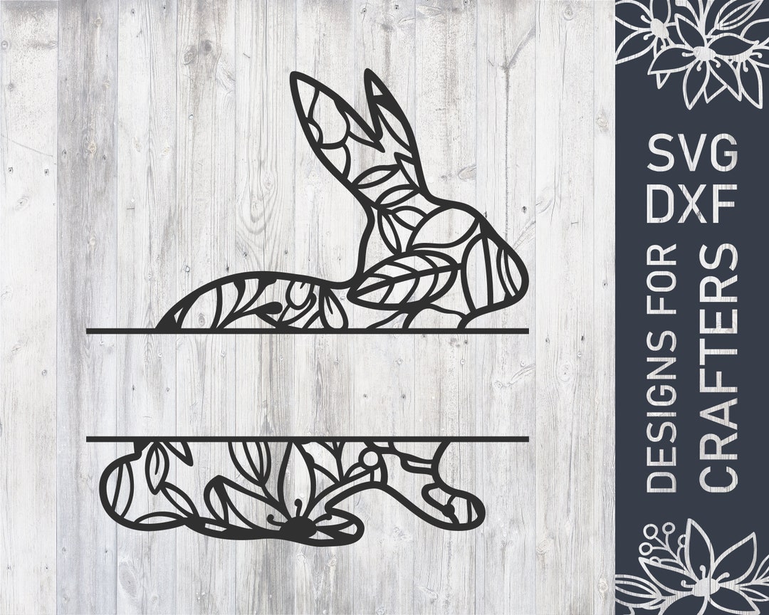 Floral Easter Bunny Monogram Svg File, Bunny Dxf File, Easter Vector ...