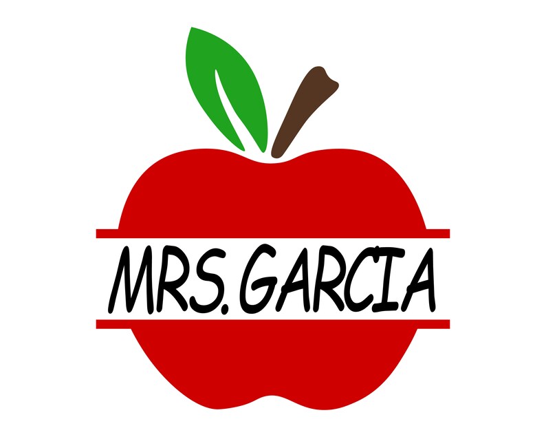 School Split Monogram Svg Design, Apple Svg, Teacher Svg for Cricut and ...