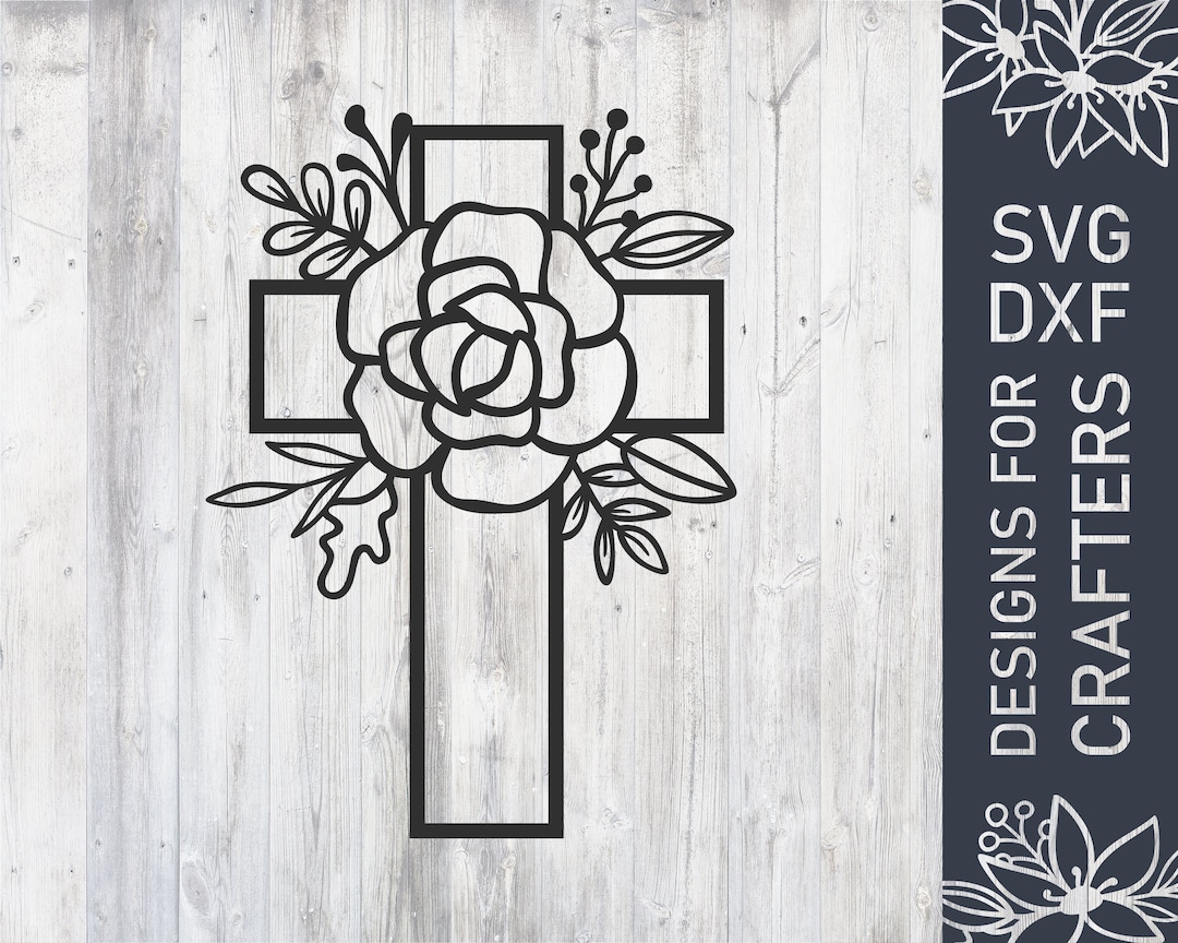 Floral Easter Cross Svg File, Easter Dxf File, Easter Vector, Easter ...