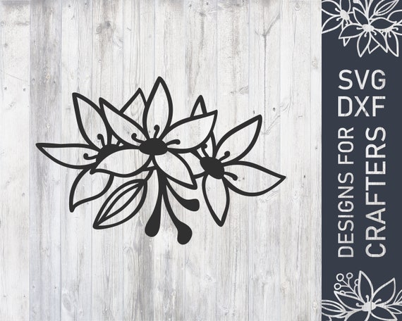 Floral Svg File Flowers Svg Floral Dxf File Flowers Dxf | Etsy