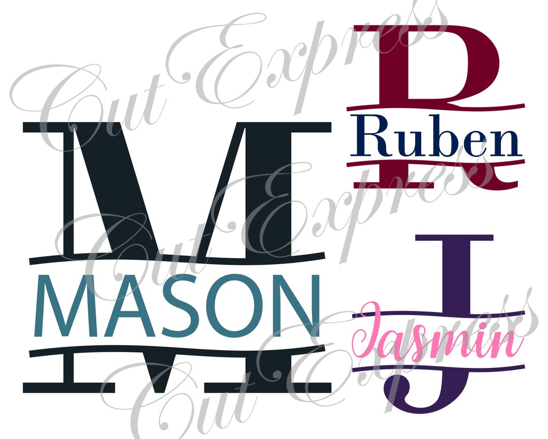 Split Monogram Letters SVG, Split Monogram Frame Alphabet, Digital ...