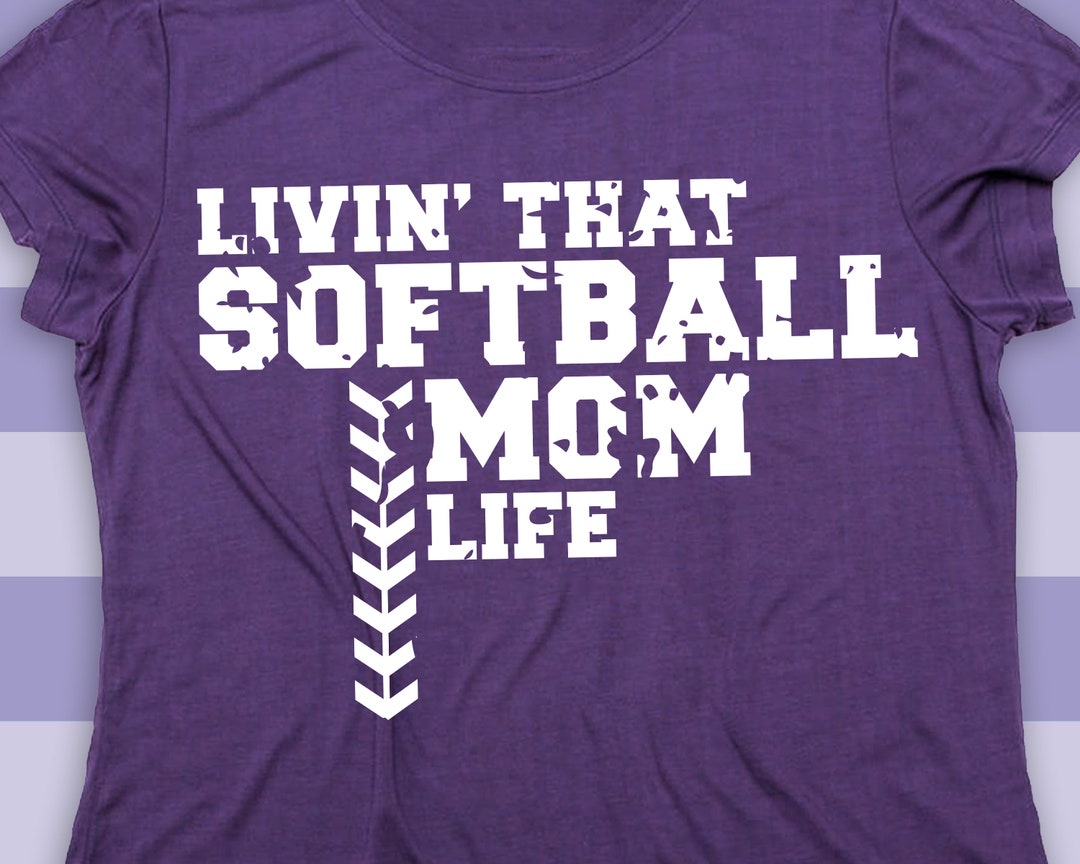 Distressed Softball Mom Svg Files, Softball Svg Files, Livin' That ...