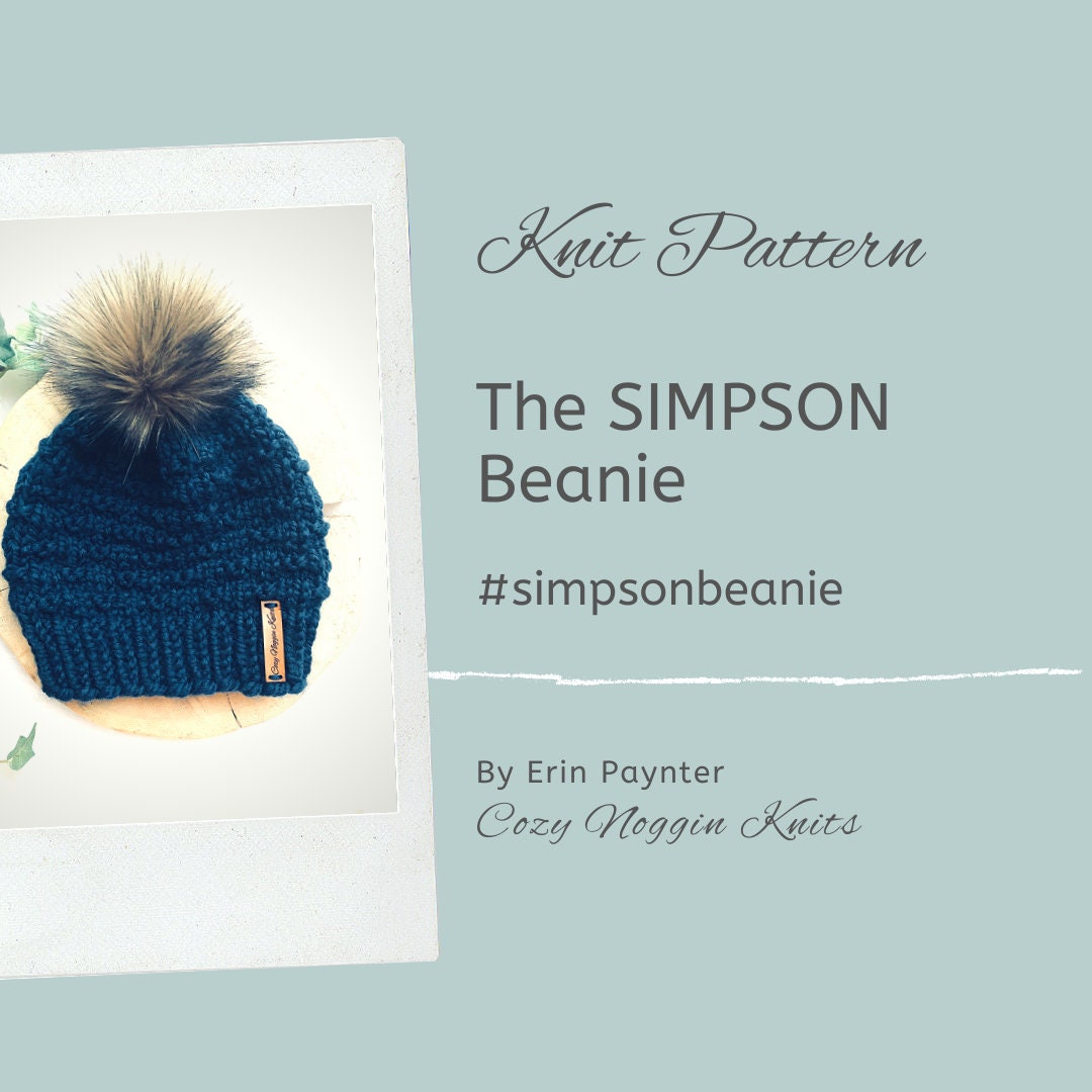 The SIMPSON Beanie//knit Pattern - Etsy